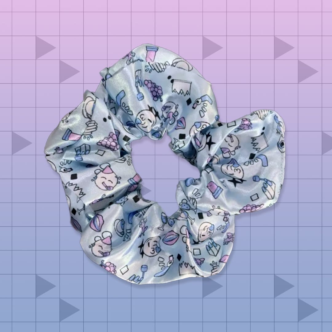 Cute Emoji Scrunchie | Light Pastel Fairy Blue Periwinke Ponytail ...