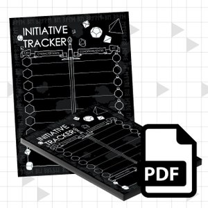 Printable PDF | Dnd 5E Combat Initiative Tracker, Black Dungeons and ...