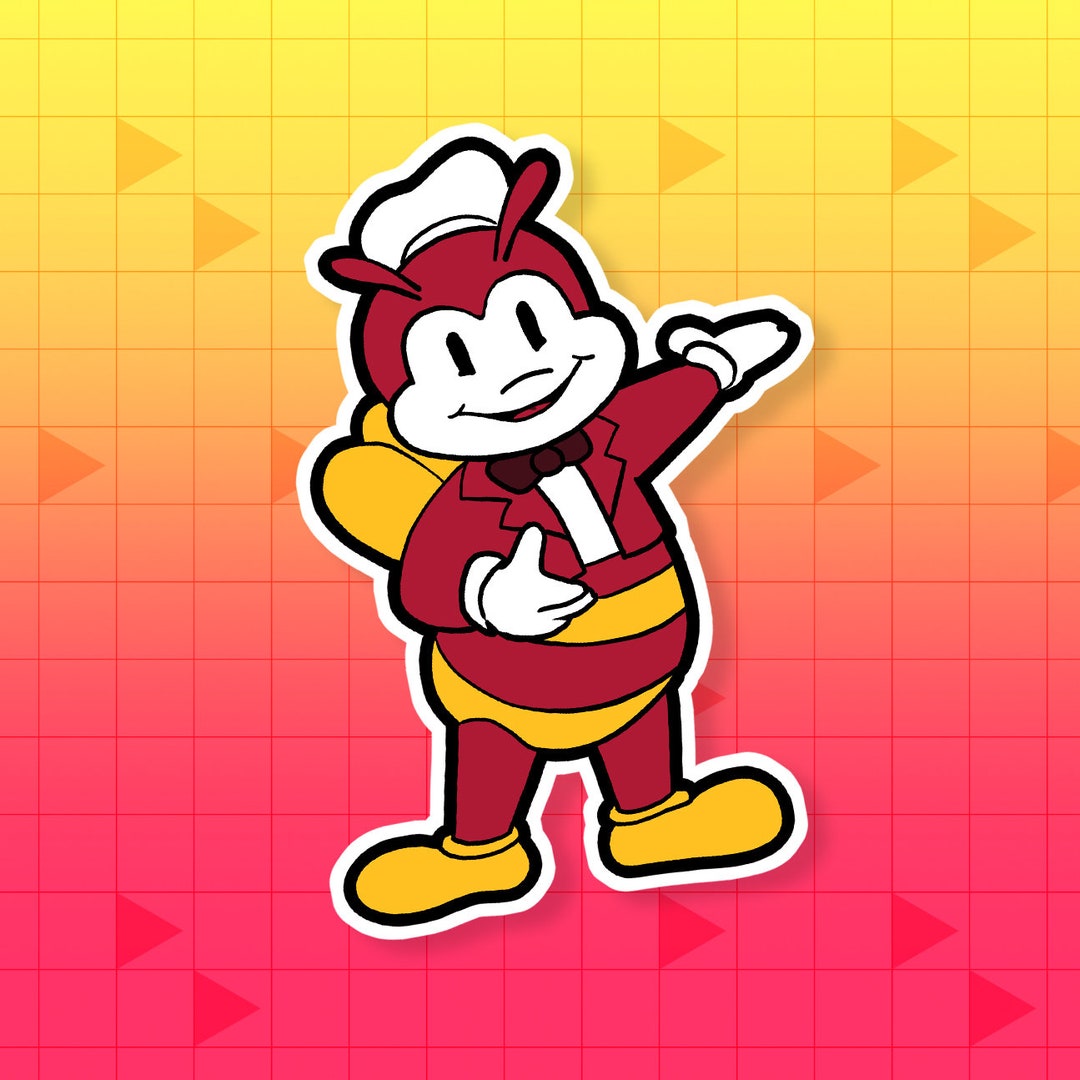 Standing and Pointing Jollibee Vinyl Die Cut Sticker Filipino Stickers ...