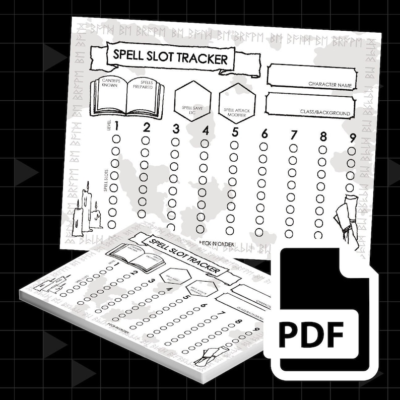Printable PDF | Dungeons and Dragons Dnd 5E Spell Slot Tracker ...