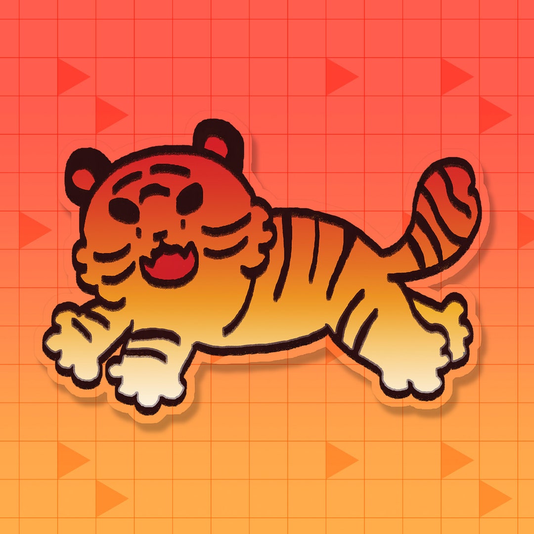 Cute Chibi Tiger Balm Waterproof Sticker | Funny Cat Stickers, Kitty ...