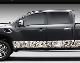 Obliteration Tree Snow Buck Camo Rocker Panel Graphic Decal Wrap Truck ...