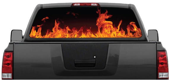 Fire Flames Rear Window Graphic Decal for Truck SUV | Etsy