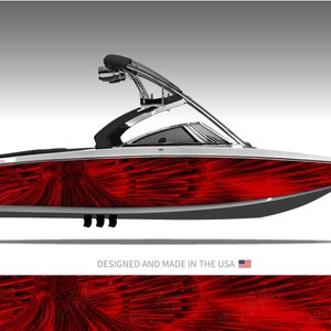 Cyclone (red) Abstract Boat Wrap Kit 3M Cast Vinyl - 15 Sizes Available ...