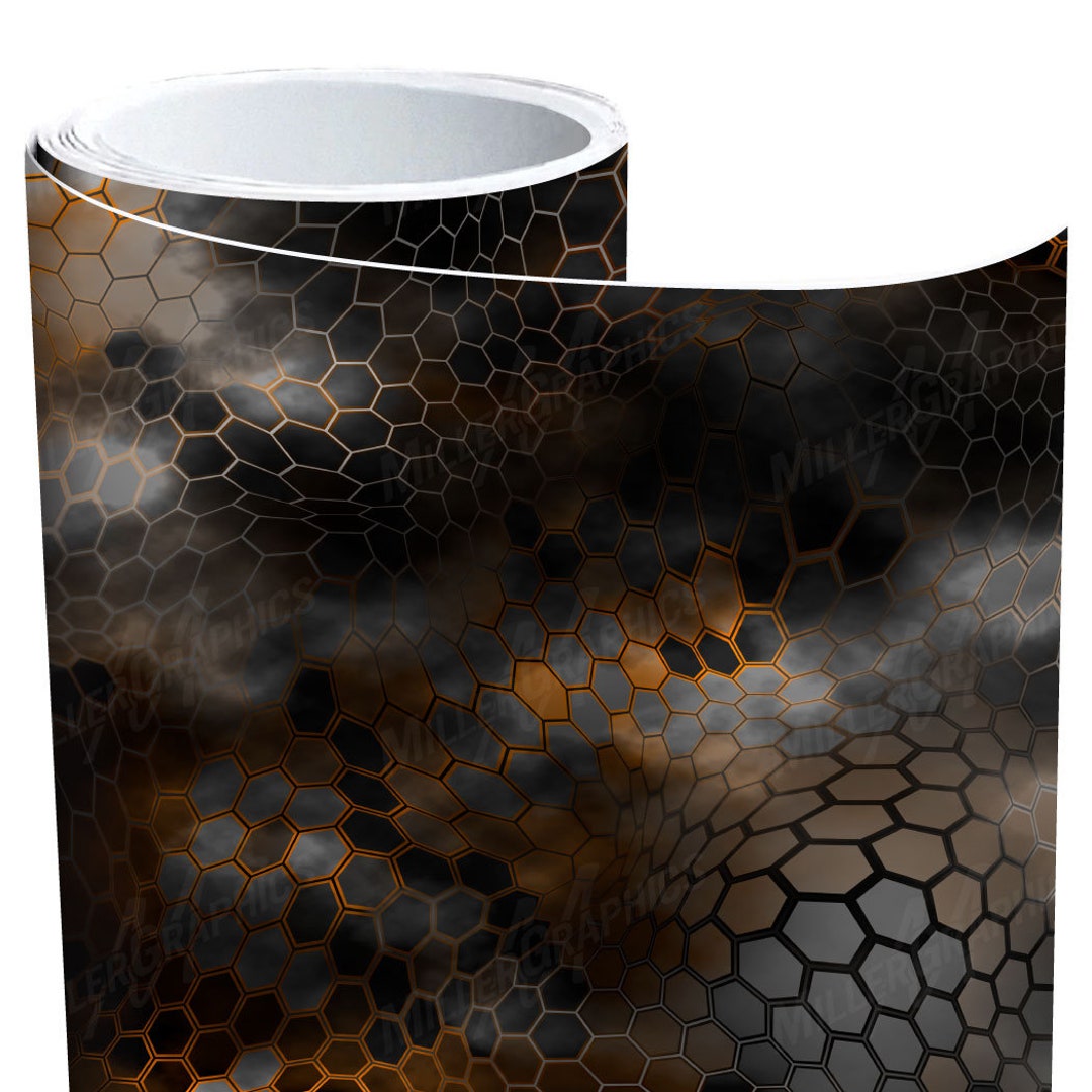 Camo Chameleon "black and Orange" Wrap Vinyl Roll Sheet 3M - Many Sizes ...