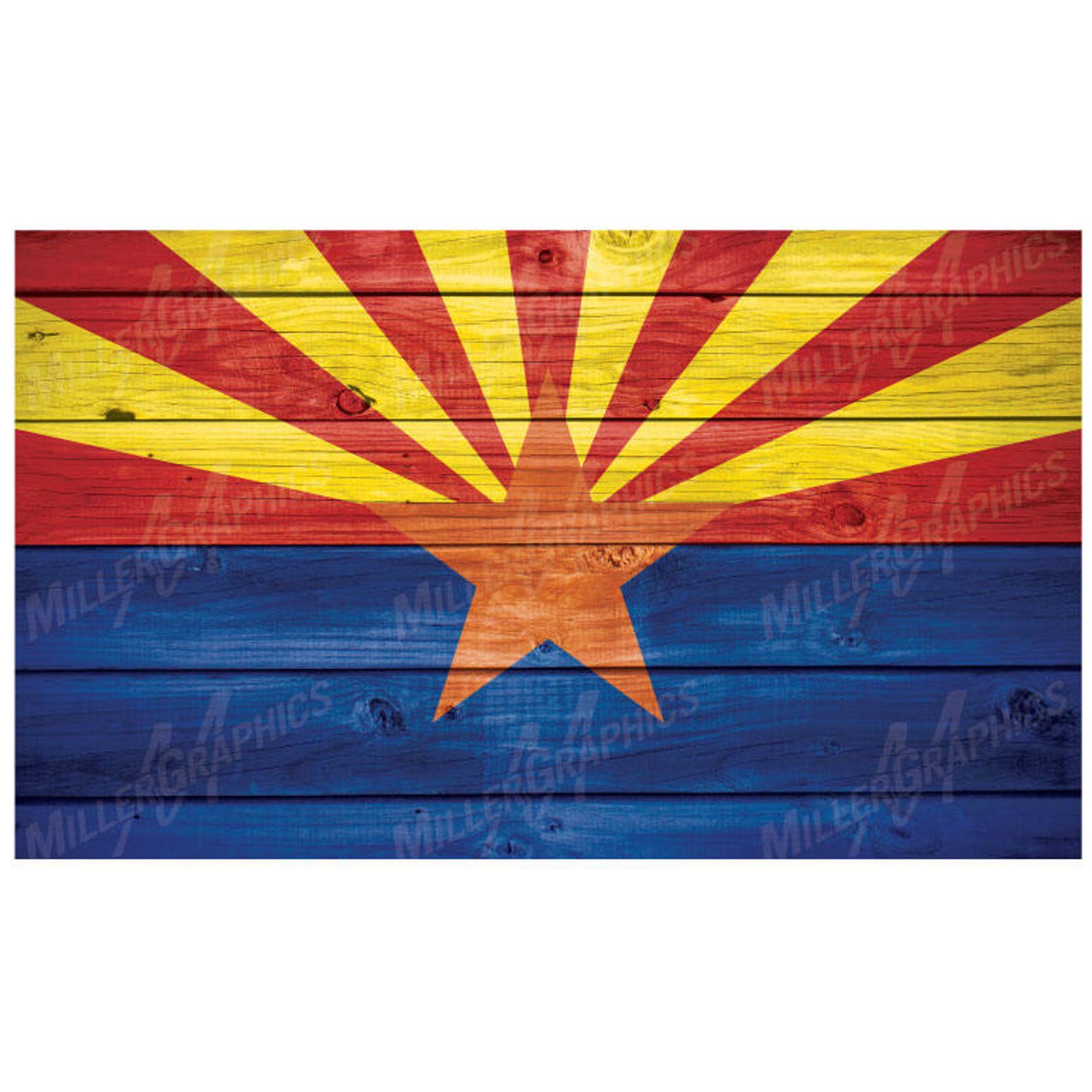 Arizona Flag Distressed Wood Wall Decal Sticker Graphic Art Mural - 4 ...