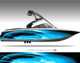 Typhoon aqua Abstract Boat Wrap Kit 3M Cast Vinyl 15 Sizes Available - Etsy