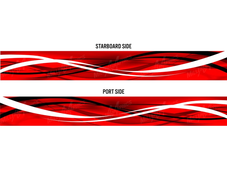 Vendetta (red) Boat Wrap Kit Vinyl Graphic Decal 3M - 15 Sizes ...