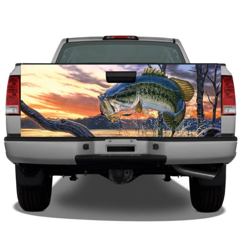 Bass Jumping Fishing Truck Tailgate Wrap Vinyl Graphic Decal - Etsy