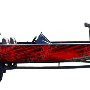 Cyclone (red) Abstract Boat Wrap Kit 3M Cast Vinyl - 15 Sizes Available ...