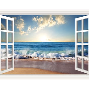 Beach Ocean Waves Wall Decal Sticker Graphic - 4 Sizes Available - Etsy