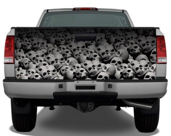 Pile of Skulls white Tailgate Wrap Vinyl Graphic Decal | Etsy