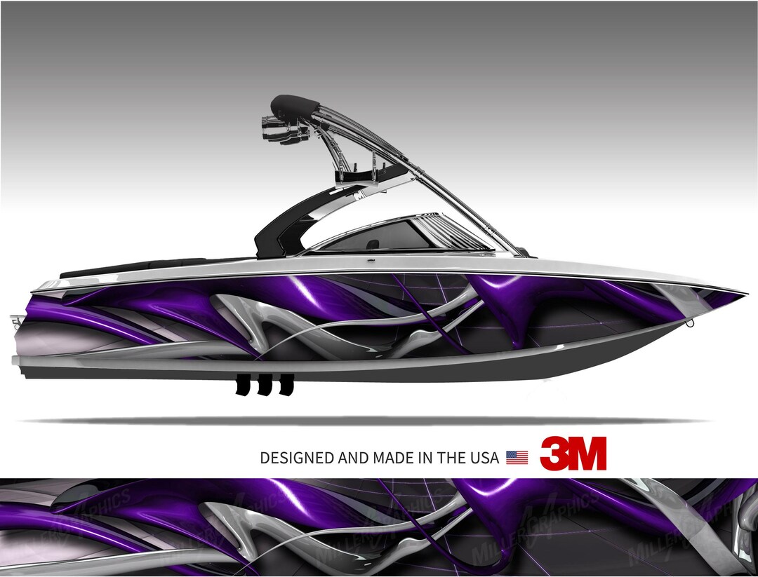 Typhoon (purple) Abstract Boat Wrap Kit Vinyl Graphic Decal 3M - 15 ...