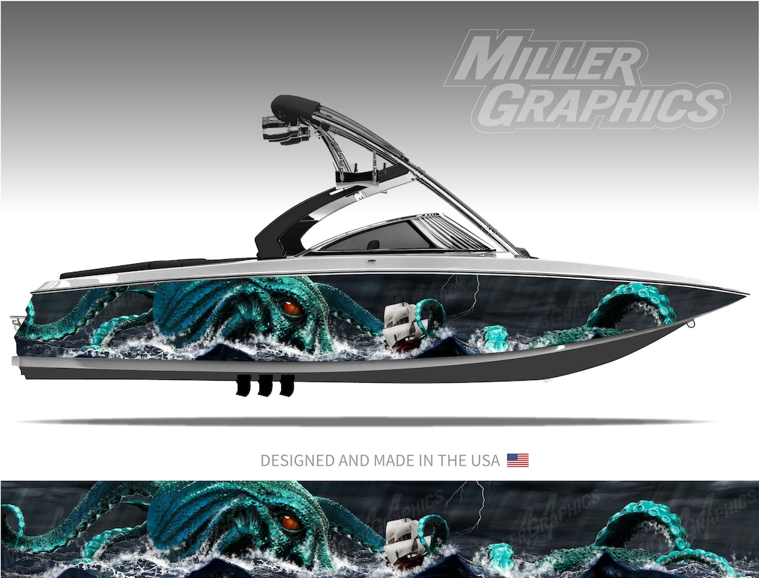 Sea Monster Kraken Boat Wrap Kit Vinyl Graphic Decal 3M Many Sizes - Etsy