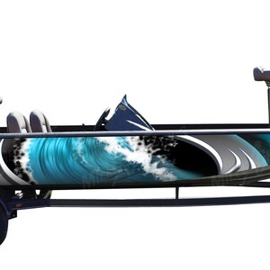 Blue Wave Abstract Boat Wrap Kit Vinyl Graphic Decal 3M - 15 Sizes ...