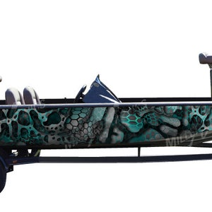 Camo Boat Wrap Kit: Chameleon Black and Aqua XD, 3M Vinyl - Etsy