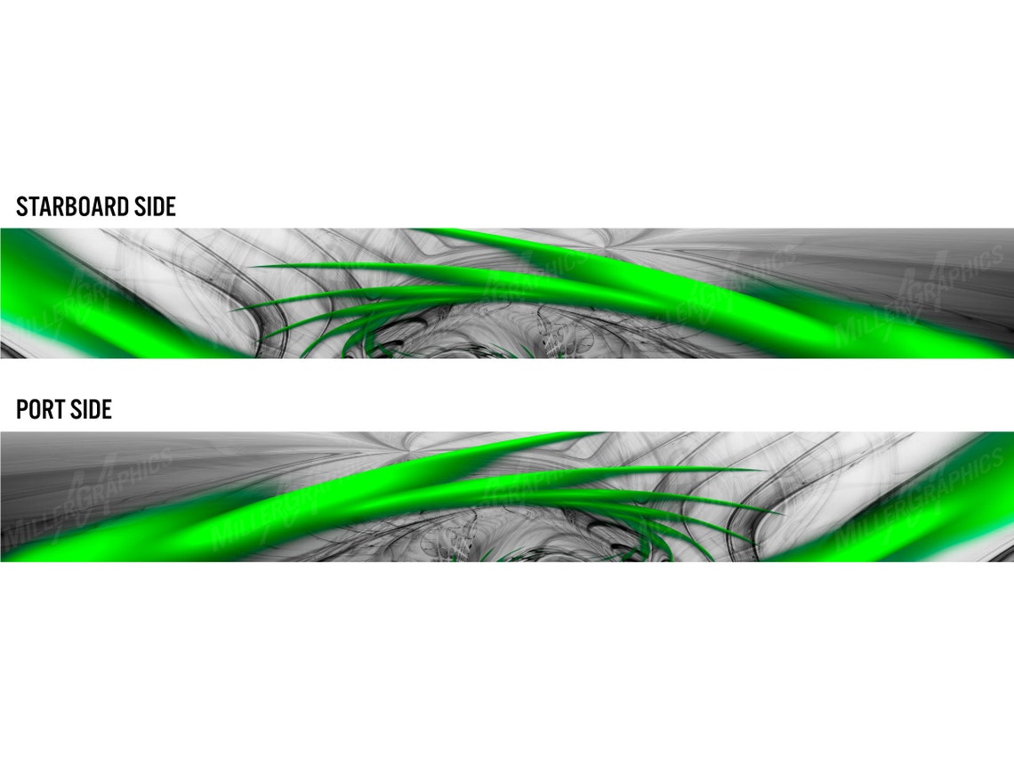 Sidewinder (green) Boat Wrap Kit Vinyl Graphic Decal 3M - 15 Sizes ...
