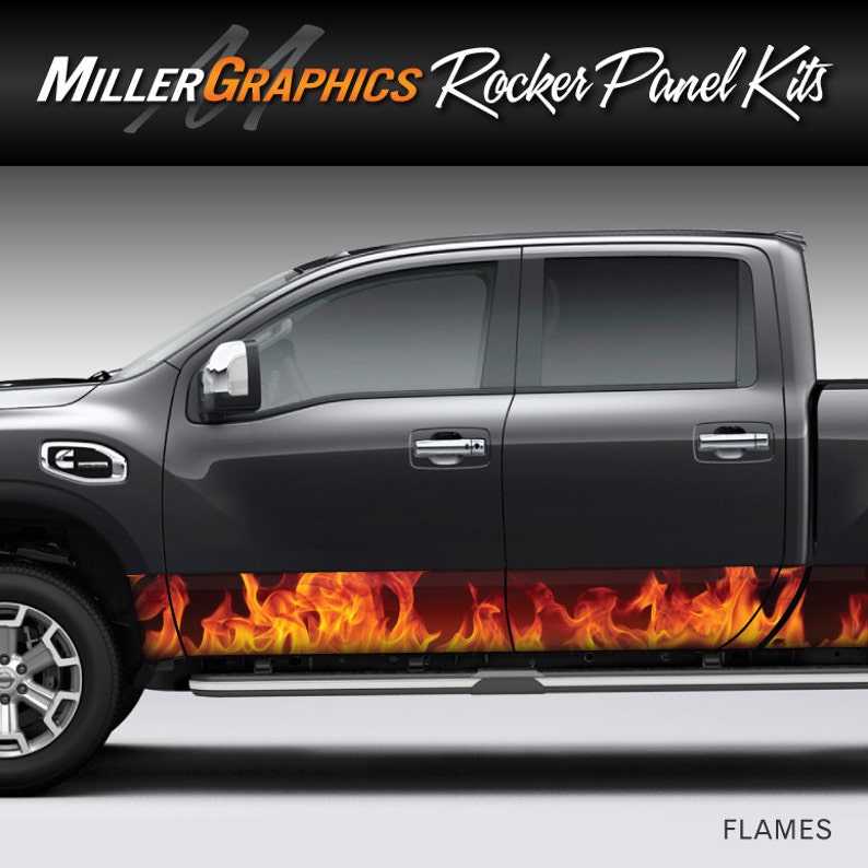Flames Fire Rocker Panel Graphic Decal Wrap Kit Truck SUV - Etsy