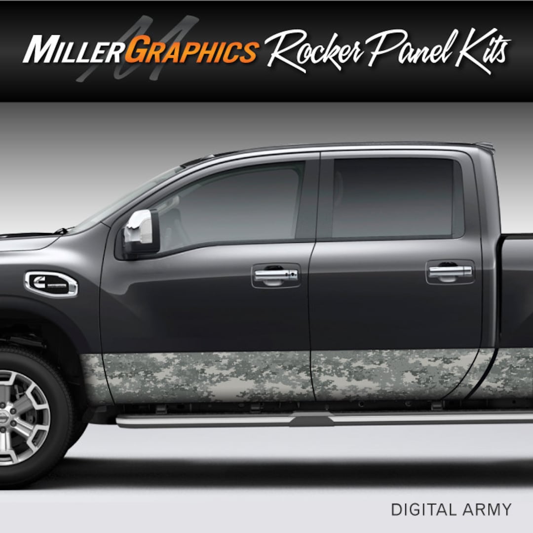 Digital Army Camo Rocker Panel Graphic Decal Wrap Kit Truck SUV - 6 ...