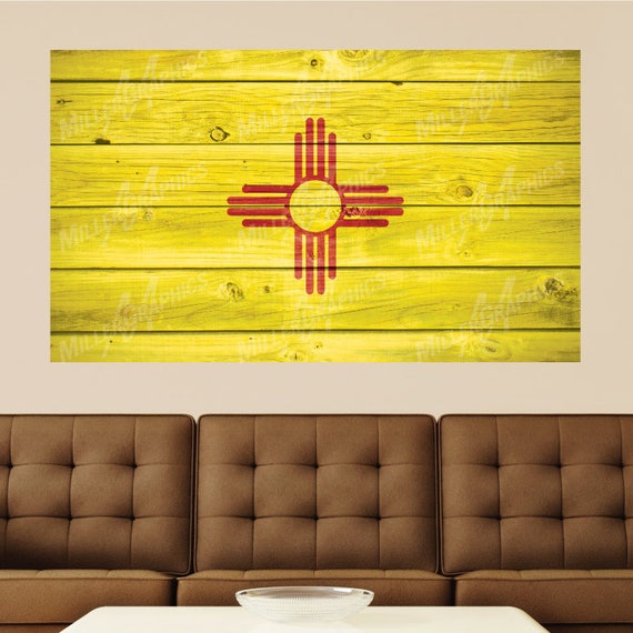 New Mexico Flag Distressed Wood Wall Decal Sticker Graphic Art | Etsy
