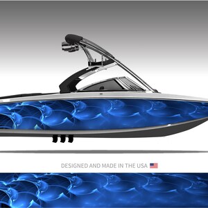 Ripple (blue) Abstract Boat Wrap Kit 3M Cast Vinyl - 15 Sizes Available ...