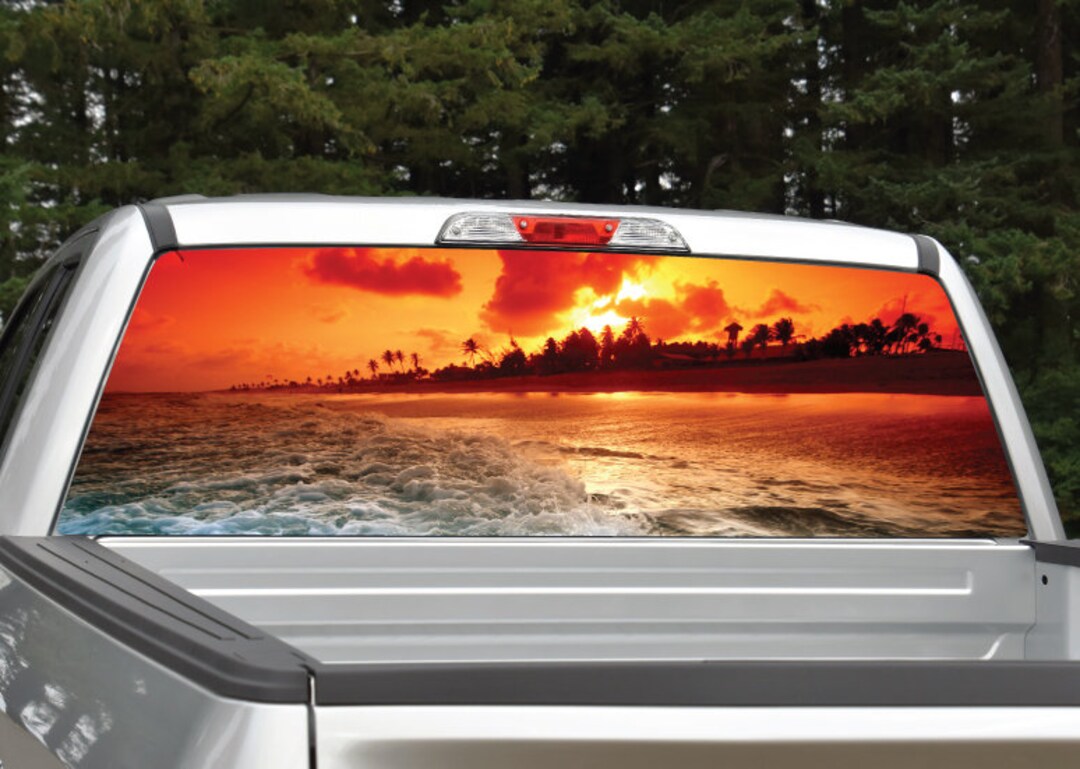 Beach Sunset 5 Ocean Rear Window Graphic Decal perforated - Etsy