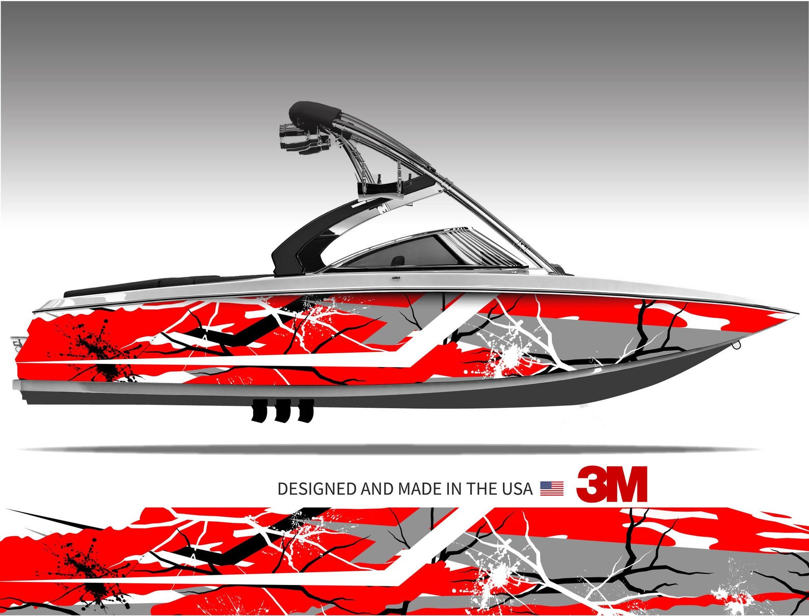 Ravage (red) Boat Wrap Kit Vinyl Graphic Decal 3M - 15 Sizes Available ...