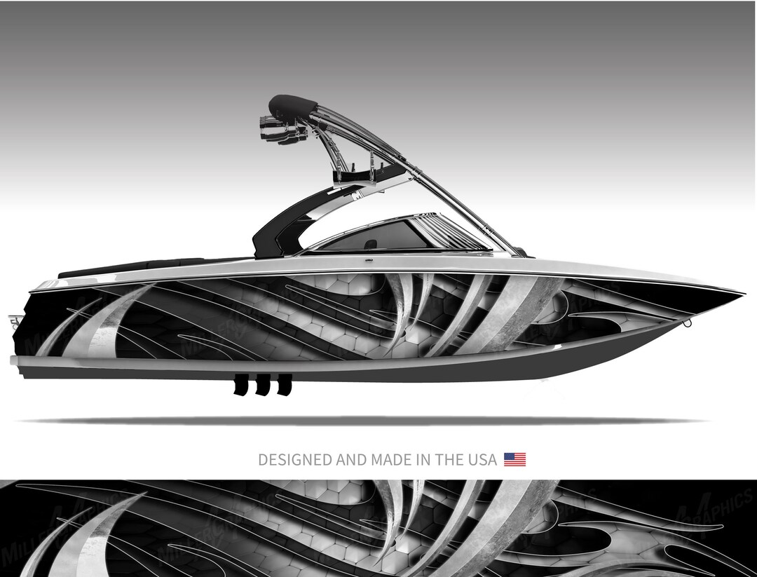 Reptile (black) Boat Wrap Kit Vinyl Graphic Decal 3M - 15 Sizes ...