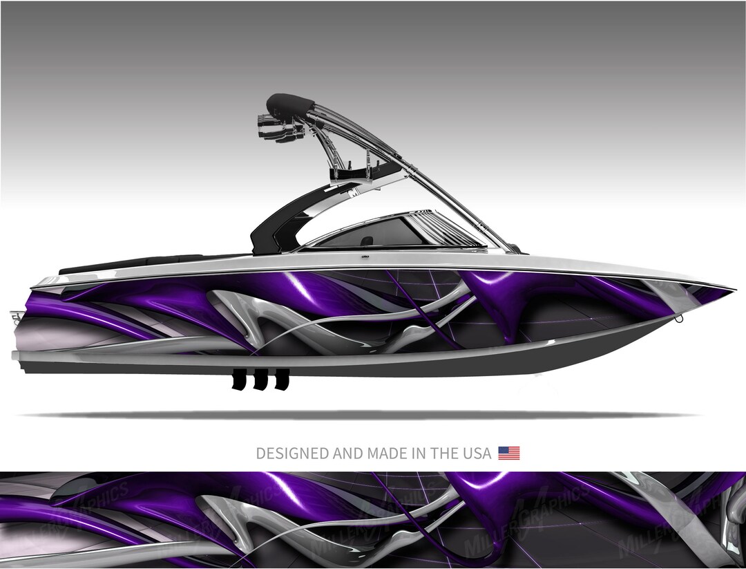 Typhoon (purple) Abstract Boat Wrap Kit Vinyl Graphic Decal 3M - 15 ...