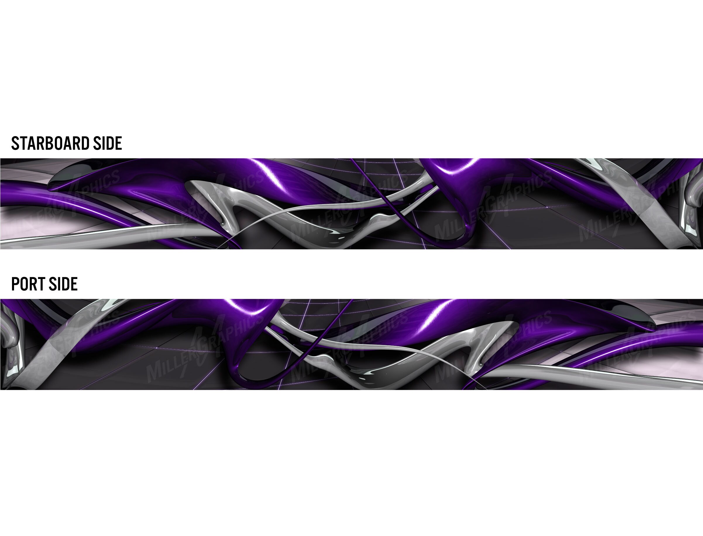 Typhoon (purple) Abstract Boat Wrap Kit Vinyl Graphic Decal 3M - 15 ...