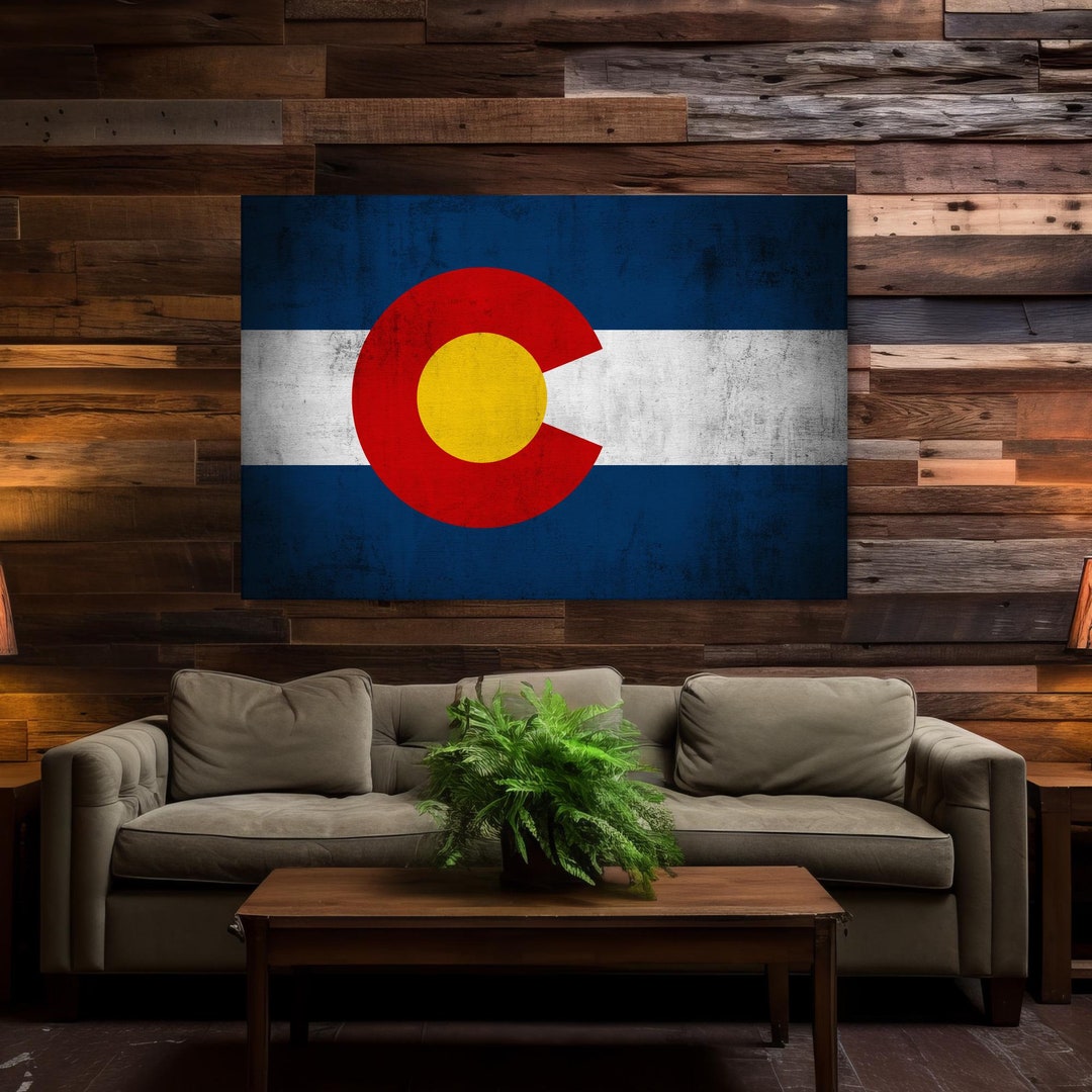 Colorado Flag Distressed Canvas Wall Art, American Home Decor, Print - Etsy
