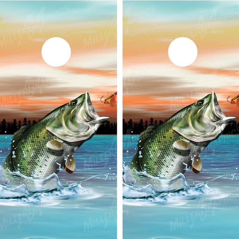 Cornhole Stickers Fishing - Etsy