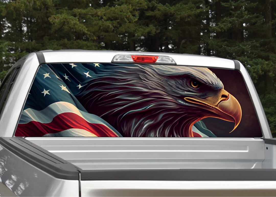 Bald Eagle American Flag Rear Window Graphic Decal: Truck SUV - Etsy