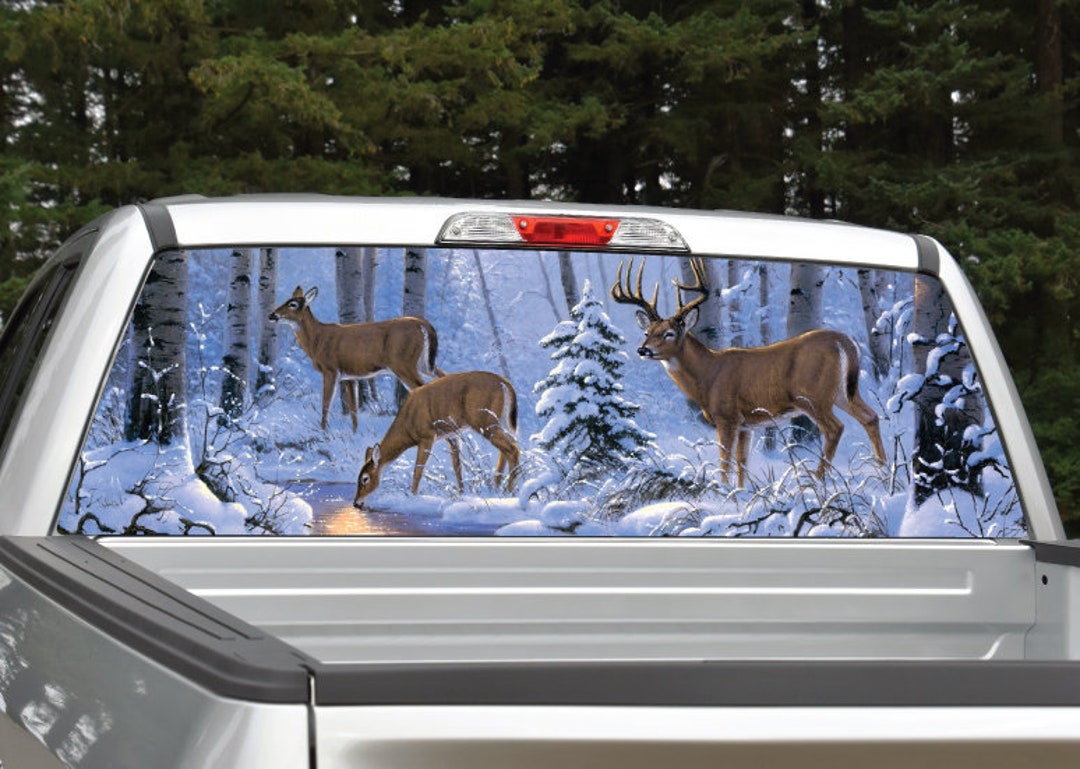 Buck Deer Winter Scene #2 Rear Window Graphic Decal for Truck SUV - Etsy