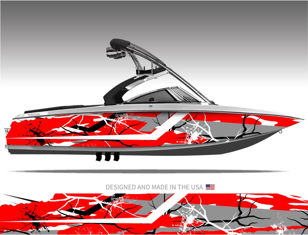 Ravage (red) Boat Wrap Kit Vinyl Graphic Decal 3M - 15 Sizes Available ...