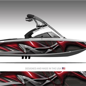 Typhoon (red) Abstract Boat Wrap Kit 3M Premium Cast Vinyl - 15 Sizes ...