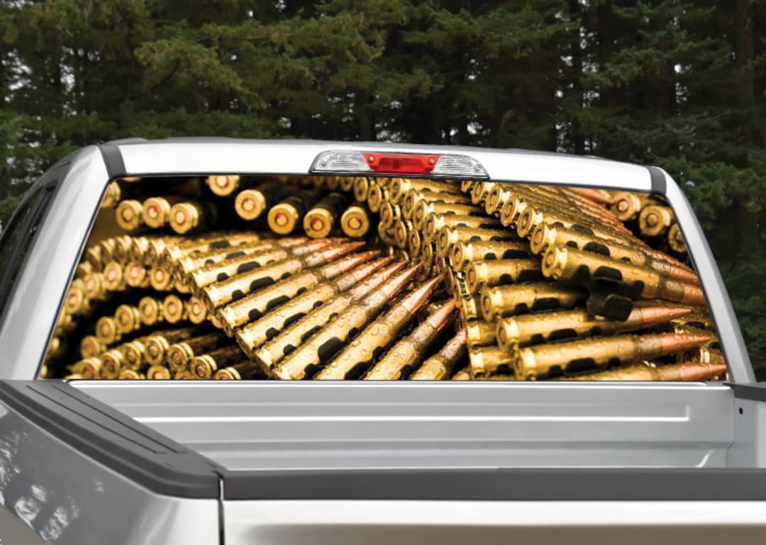 Ammo Military Gun Rear Window Graphic Decal for Truck SUV (perforated ...
