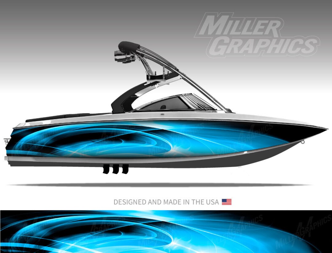 The Abyss blue Abstract Boat Wrap Kit 3M Cast Vinyl 15 - Etsy