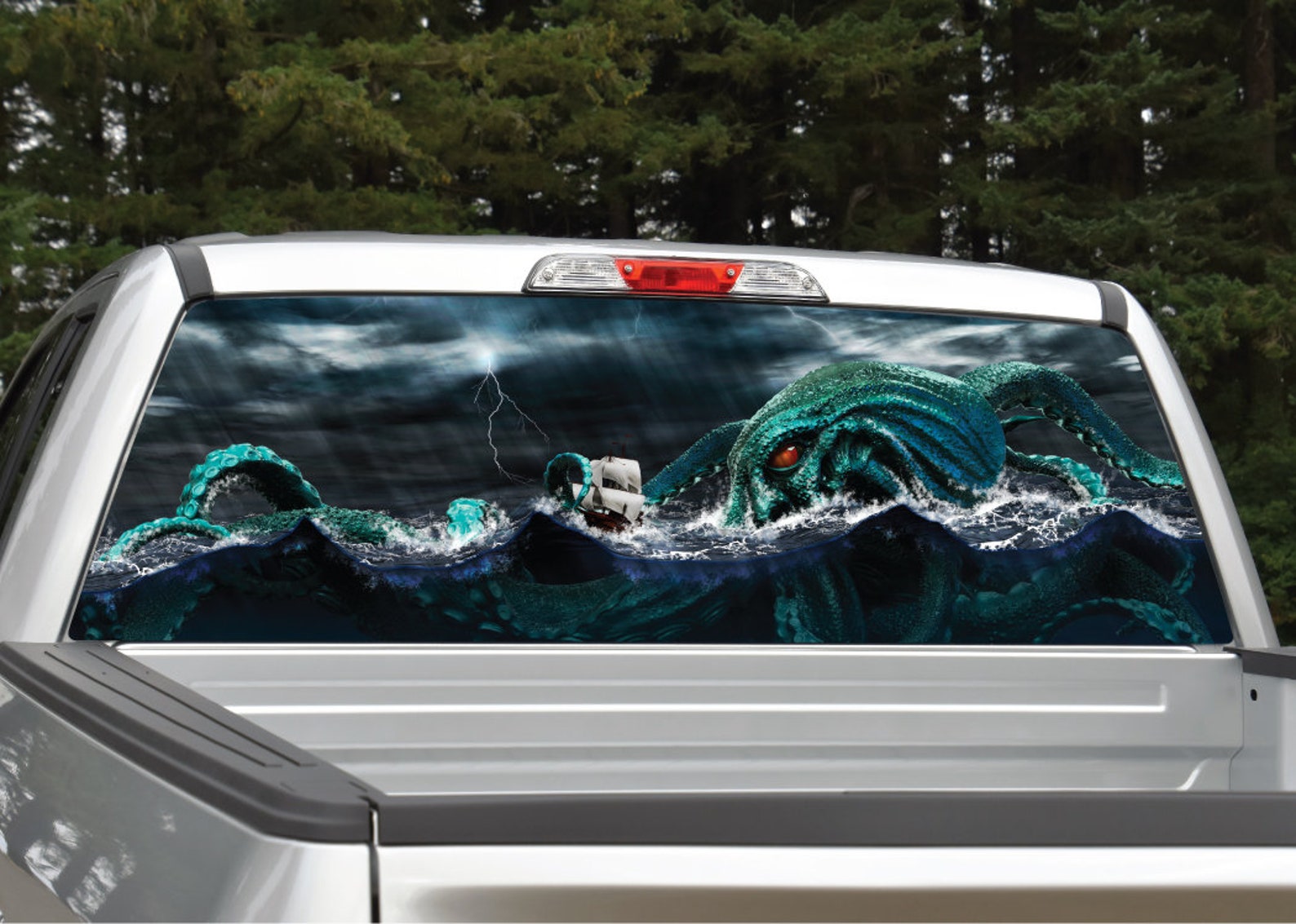 Kraken Sea Monster Nautical Rear Window Graphic Decal Truck SUV ...