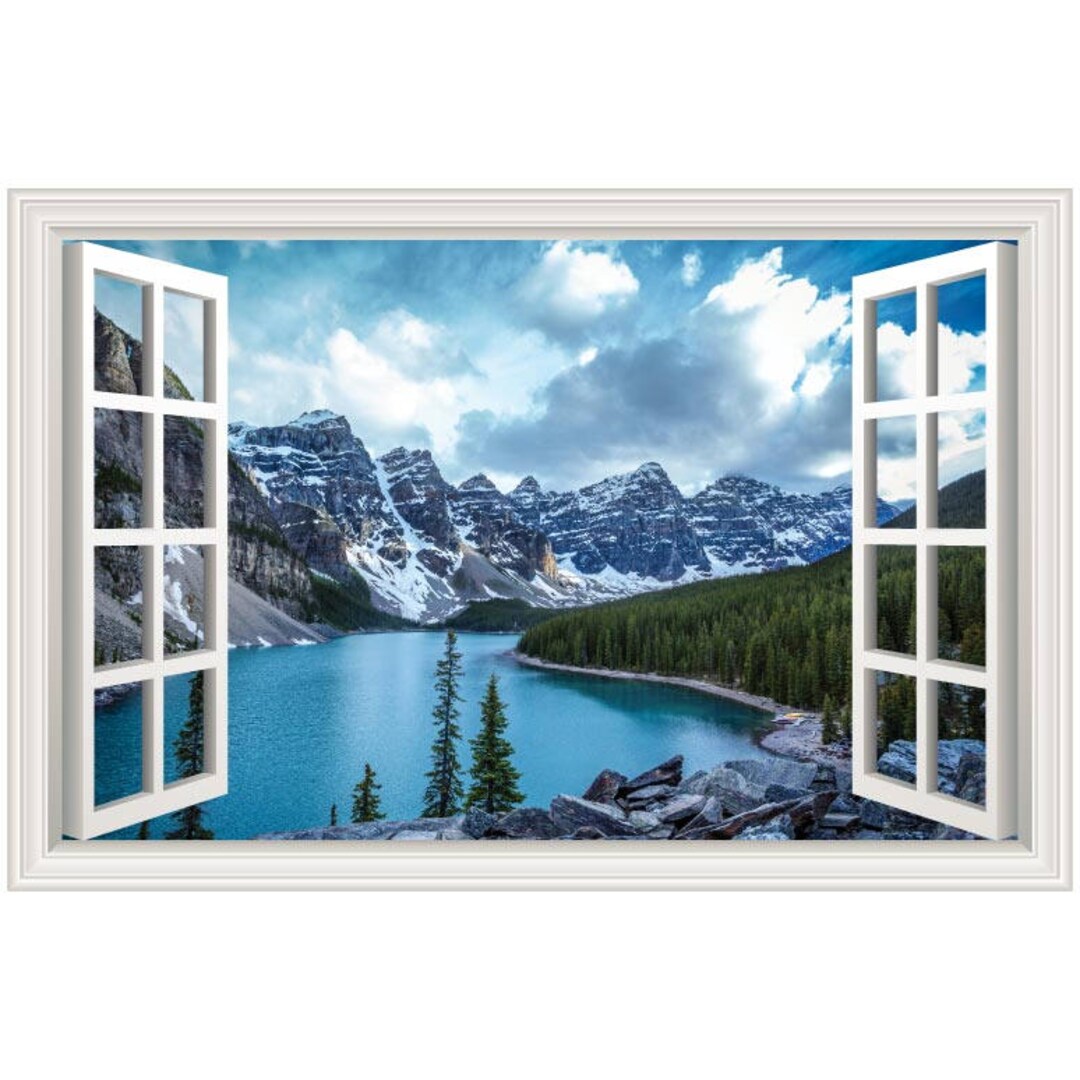 Mountains Lake Scenery Wall Decal Sticker Graphic Art Mural - 4 Sizes ...