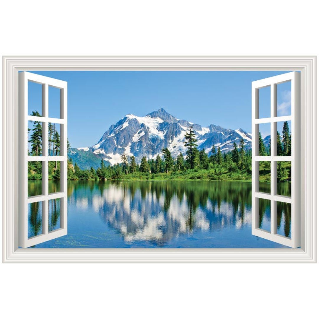 Mountains Lake #2 Scenery Wall Decal Sticker Graphic Art Mural - 4 ...