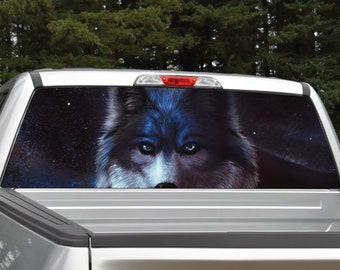 Wolf Wolves Rear Window Graphic Decal perforated | Etsy