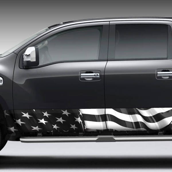 Black and White Waving American Flag - Etsy