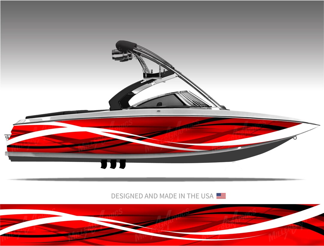 Vendetta (red) Boat Wrap Kit Vinyl Graphic Decal 3M - 15 Sizes ...