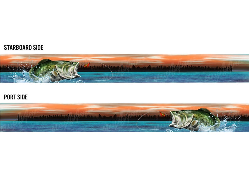 Bass Jumping Out Of Water Boat Wrap Kit 3m Cast Vinyl 15 Etsy