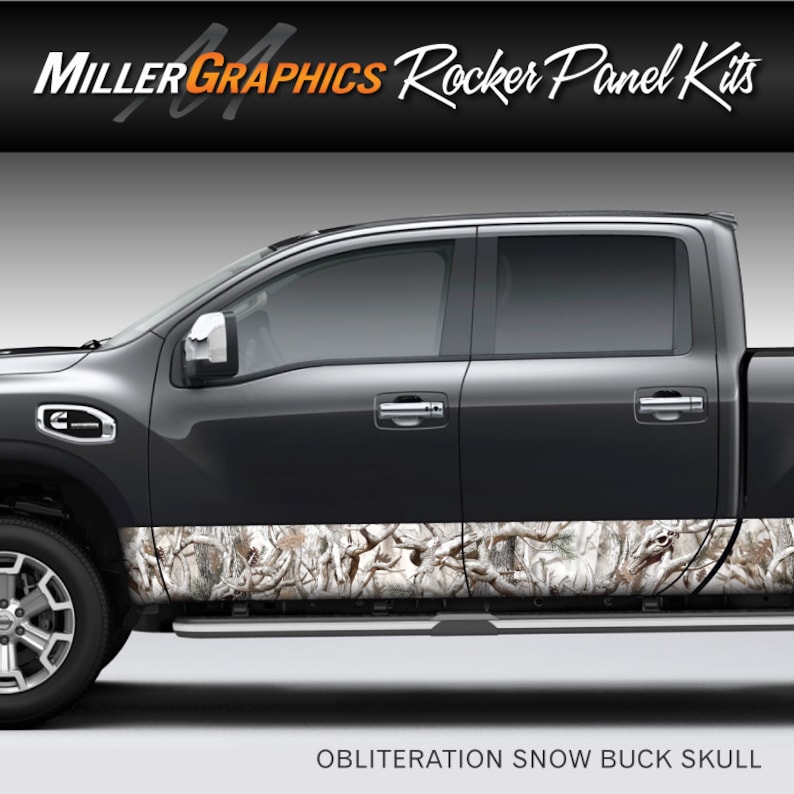 Camo "obliteration Snow" Rocker Panel Graphic Decal Wrap Kit Truck SUV ...