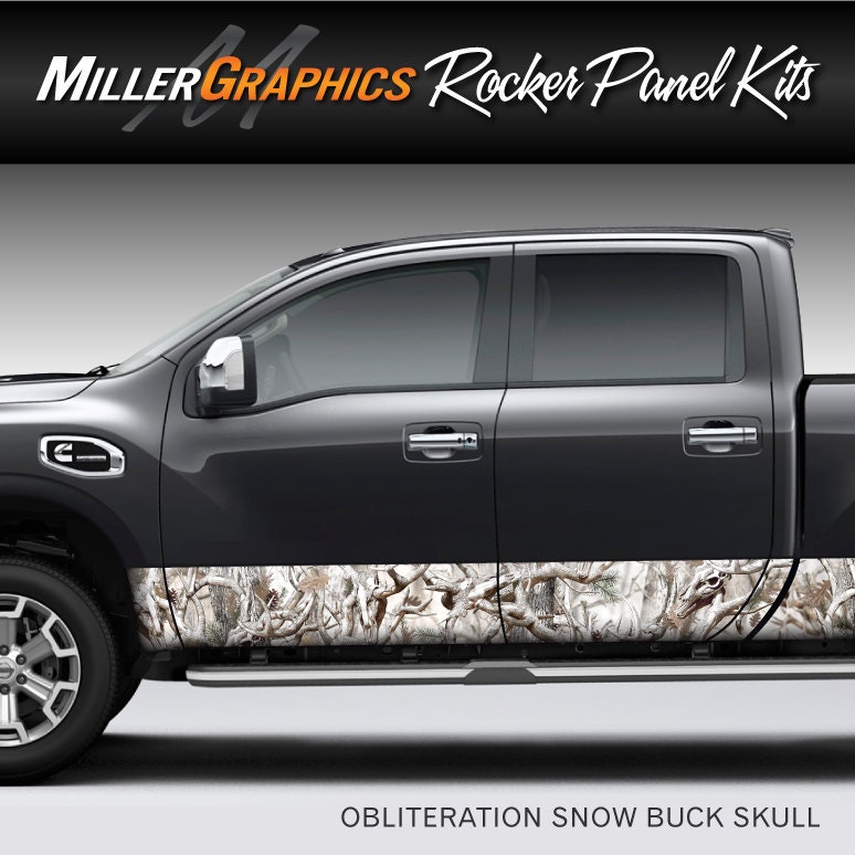 Camo "obliteration Snow" Rocker Panel Graphic Decal Wrap Kit Truck SUV ...