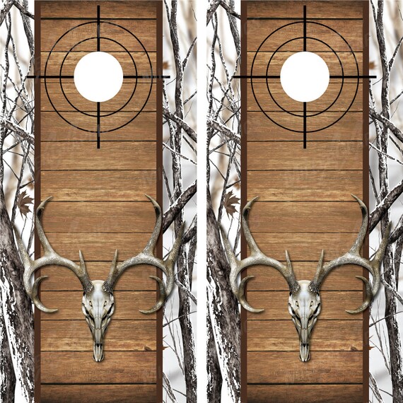 Buck Deer Skull Camo Wood Cross Heirs snowstorm - Etsy
