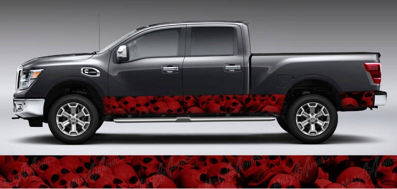 Pile of Skulls red Rocker Panel Graphic Decal Wrap Kit Truck - Etsy