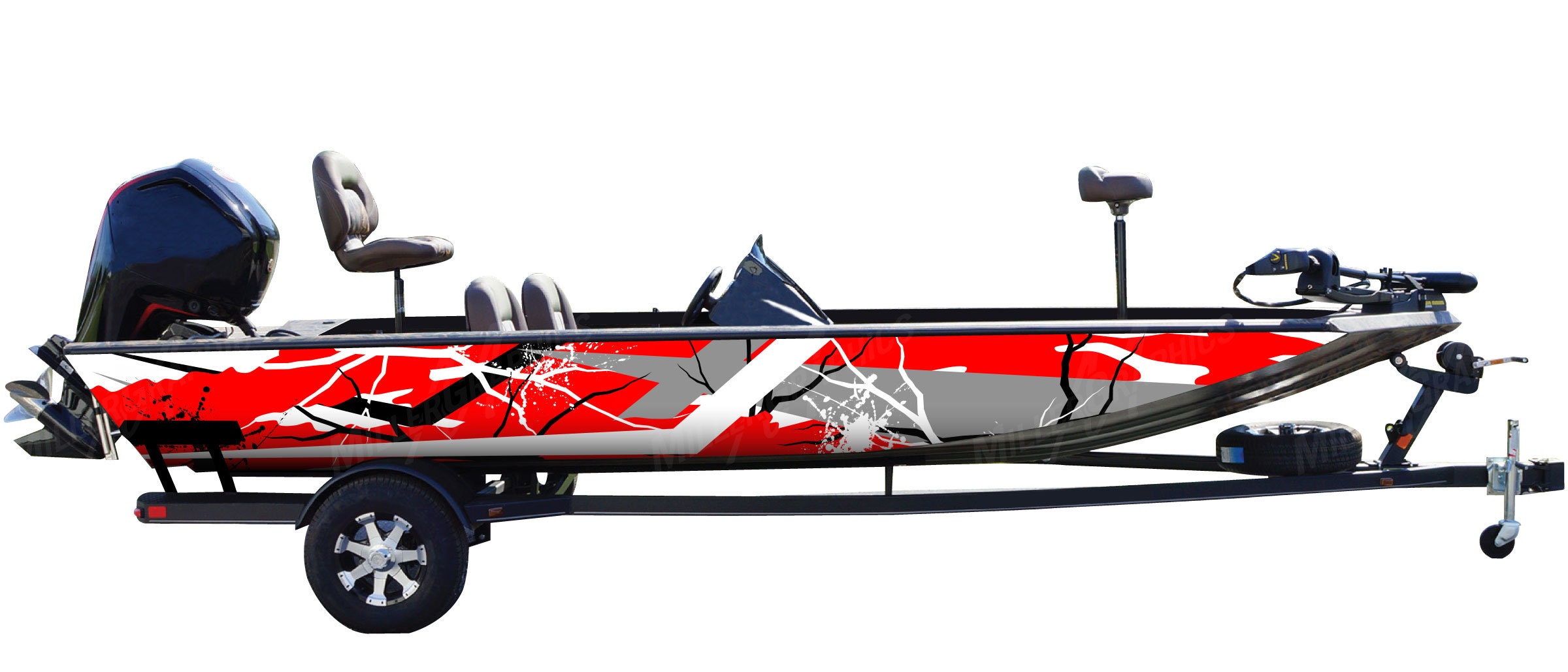 Ravage (red) Boat Wrap Kit Vinyl Graphic Decal 3M - 15 Sizes Available ...